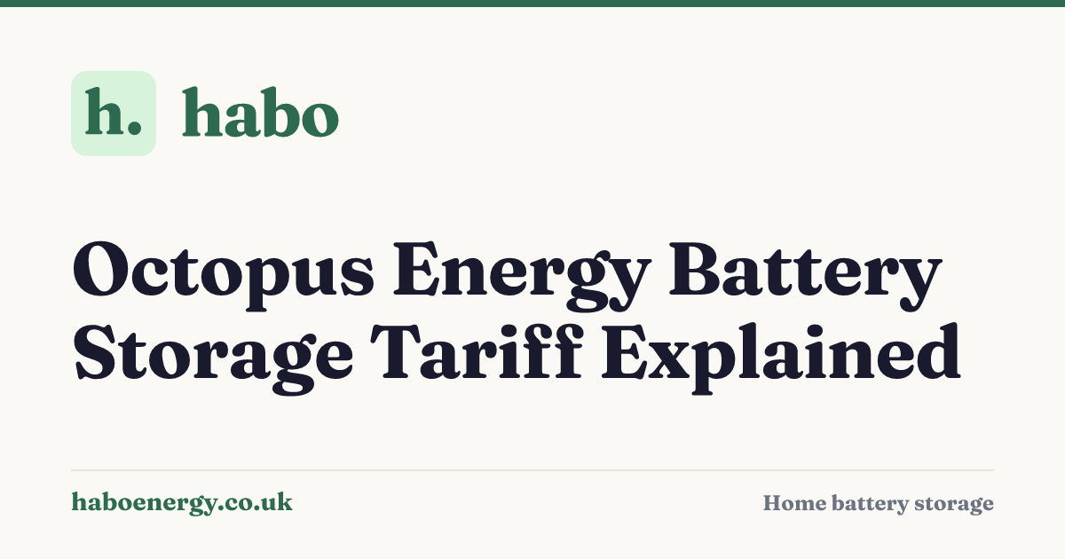 Octopus Energy Battery Storage Tariff Explained | Habo Energy